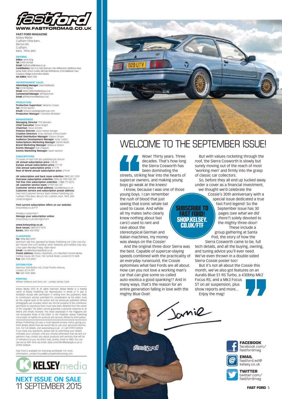 Fast Ford Magazine - No. 361 30 Years of the Sierra RS Cosworth Back Issue