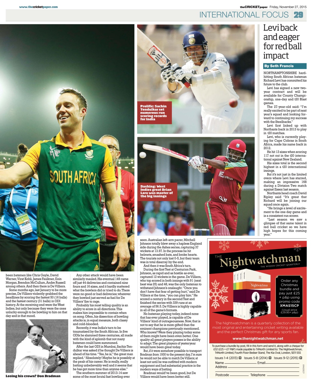 The Cricket Paper Magazine - 27th November 2015 Back Issue