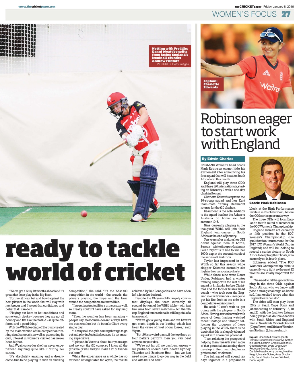 The Cricket Paper Magazine - 8th January 2016 Back Issue