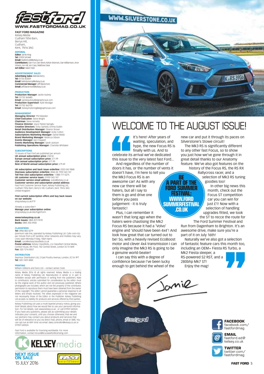 Fast Ford Magazine - No. 372 The RS Is Back! Back Issue