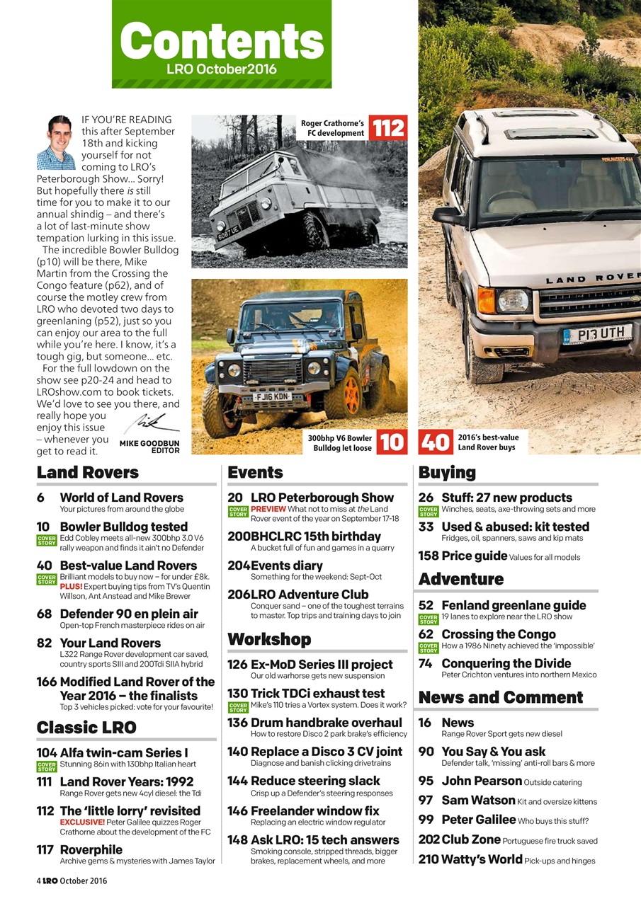Land Rover Owner Magazine - October 2016 Back Issue