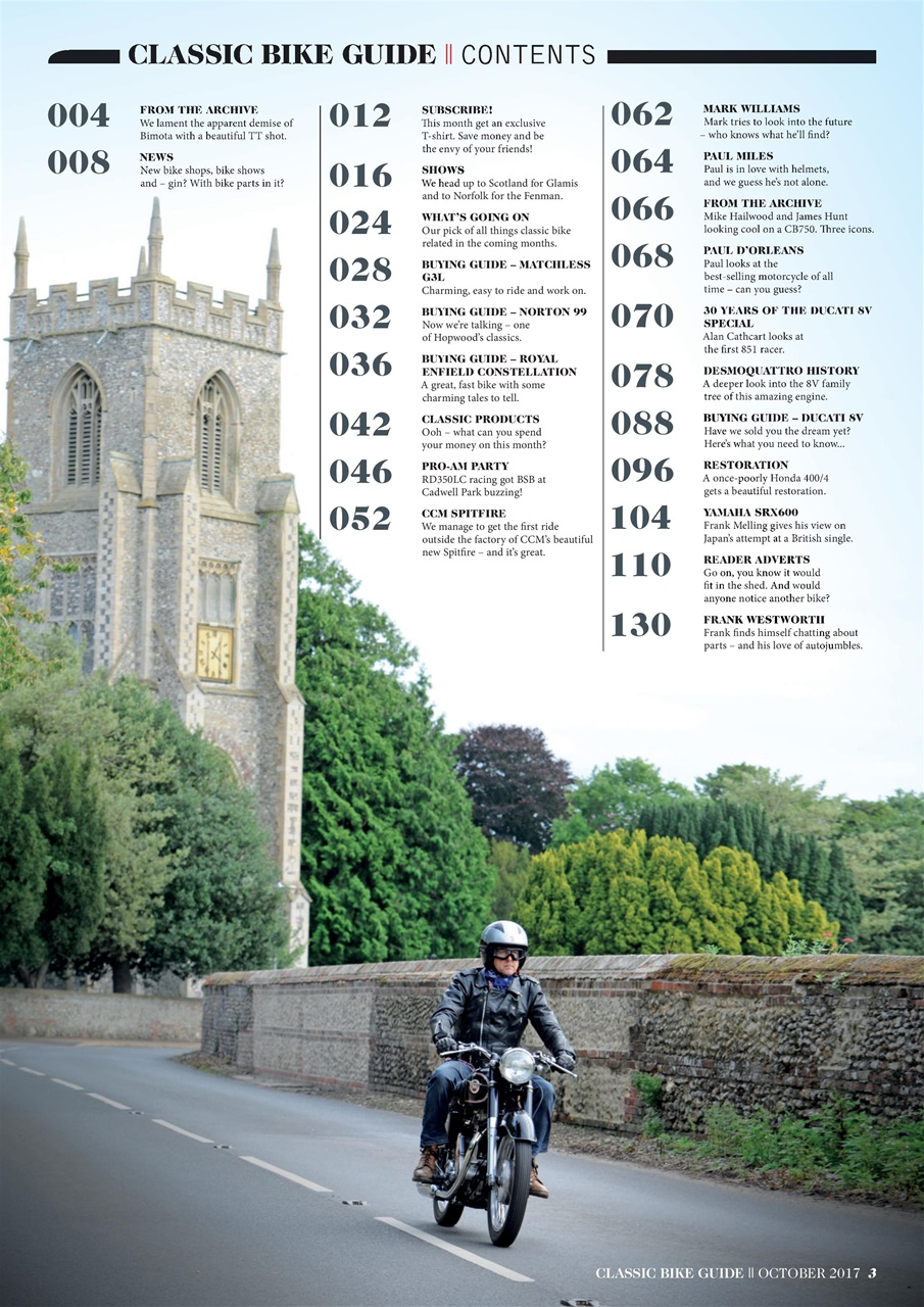 Classic Bike Guide Magazine - October 2017 Back Issue