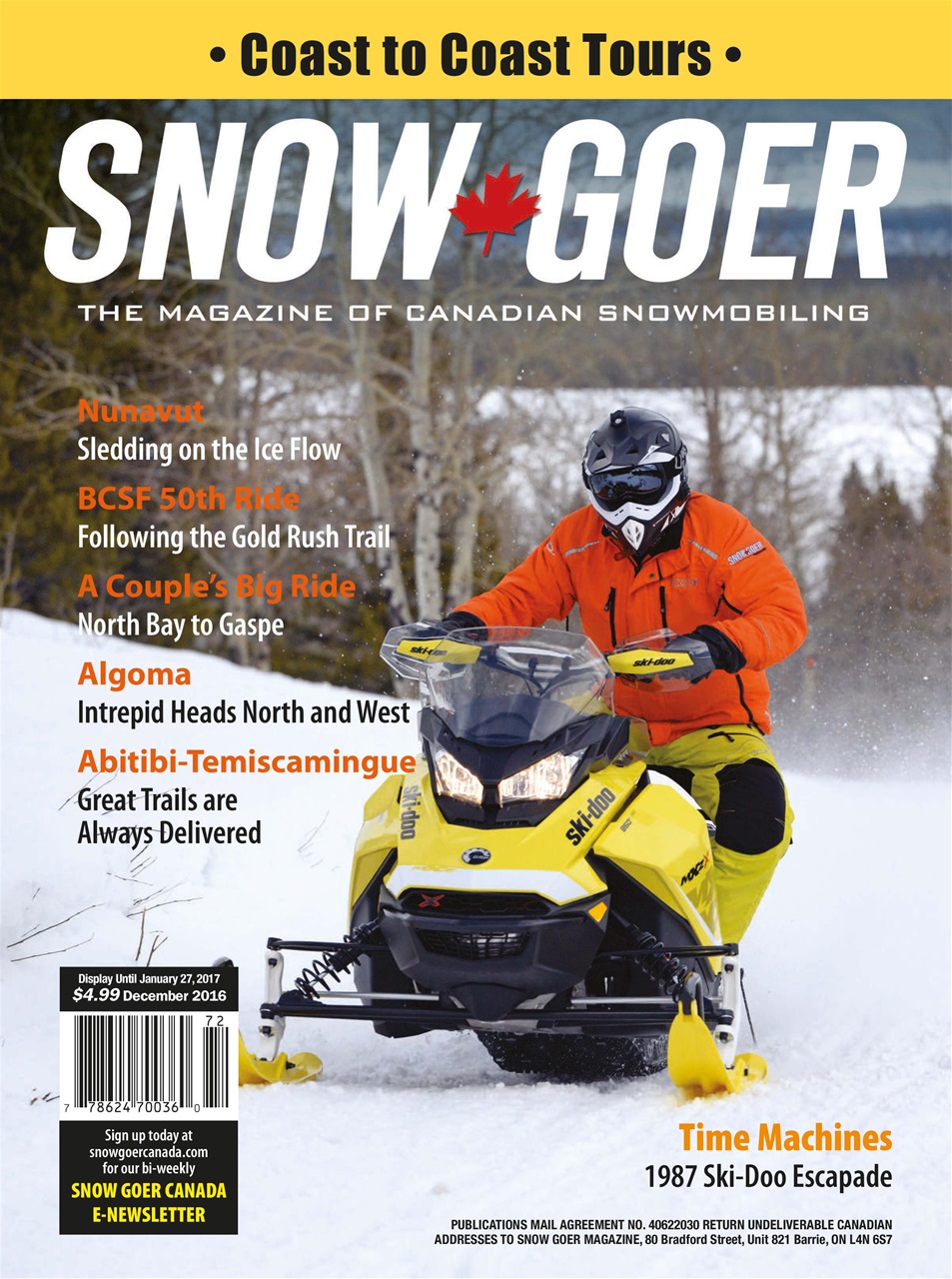 Snow Goer Canada Magazine - December 2016 Back Issue