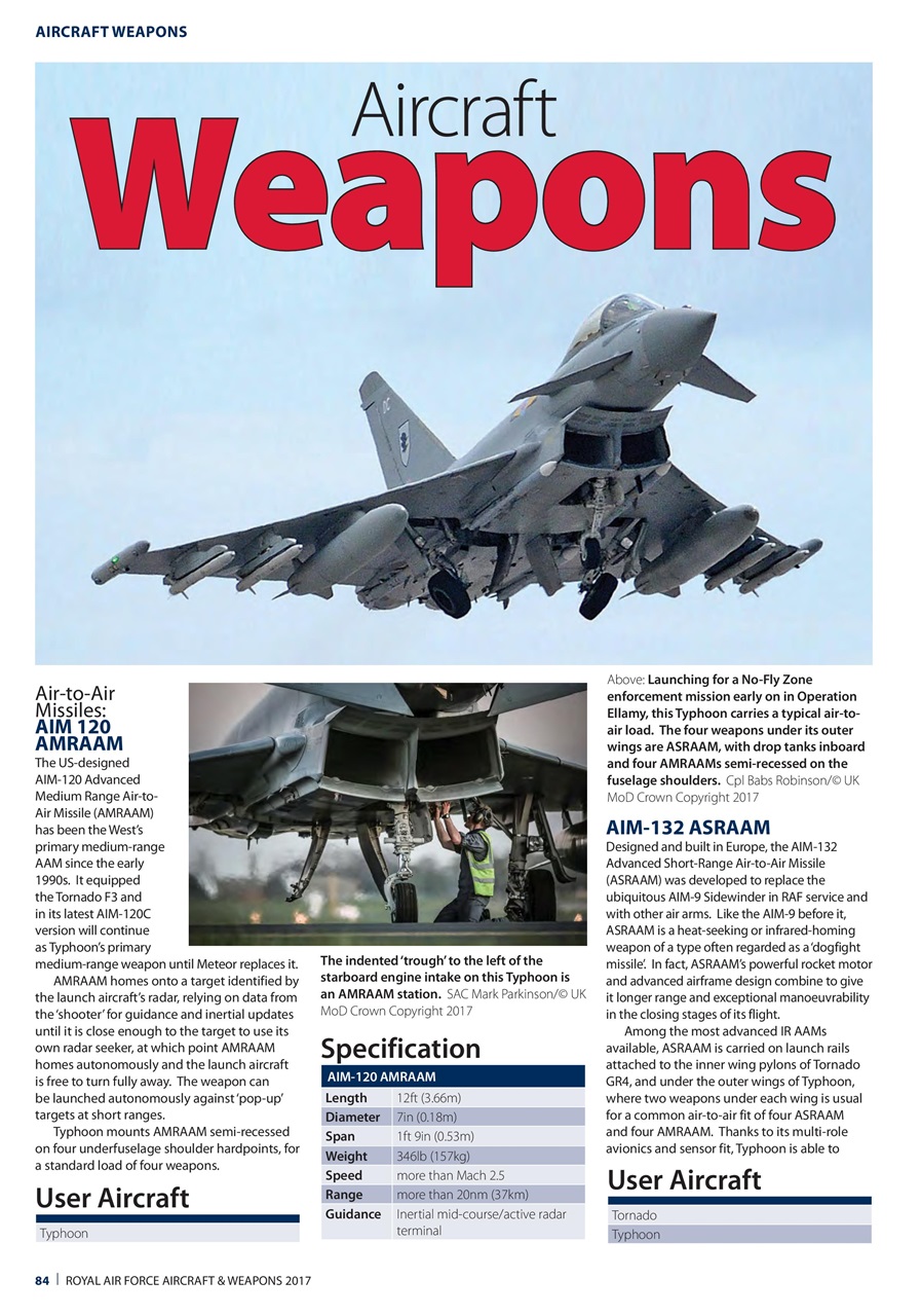 Aviation Specials Magazine - RAF Aircraft&Weapons Back Issue