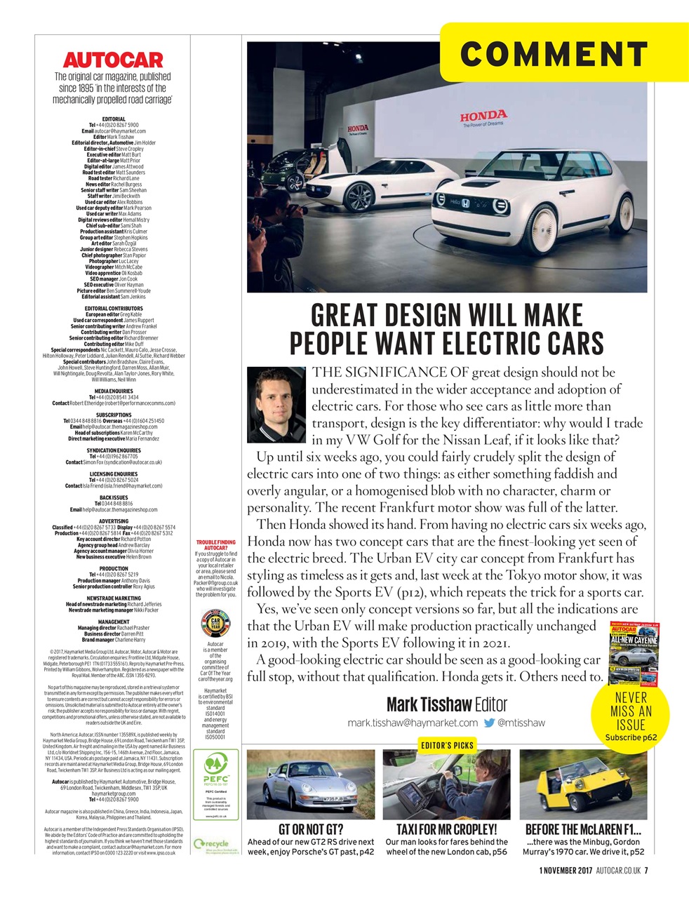 Autocar Magazine - 1st November 2017 Back Issue