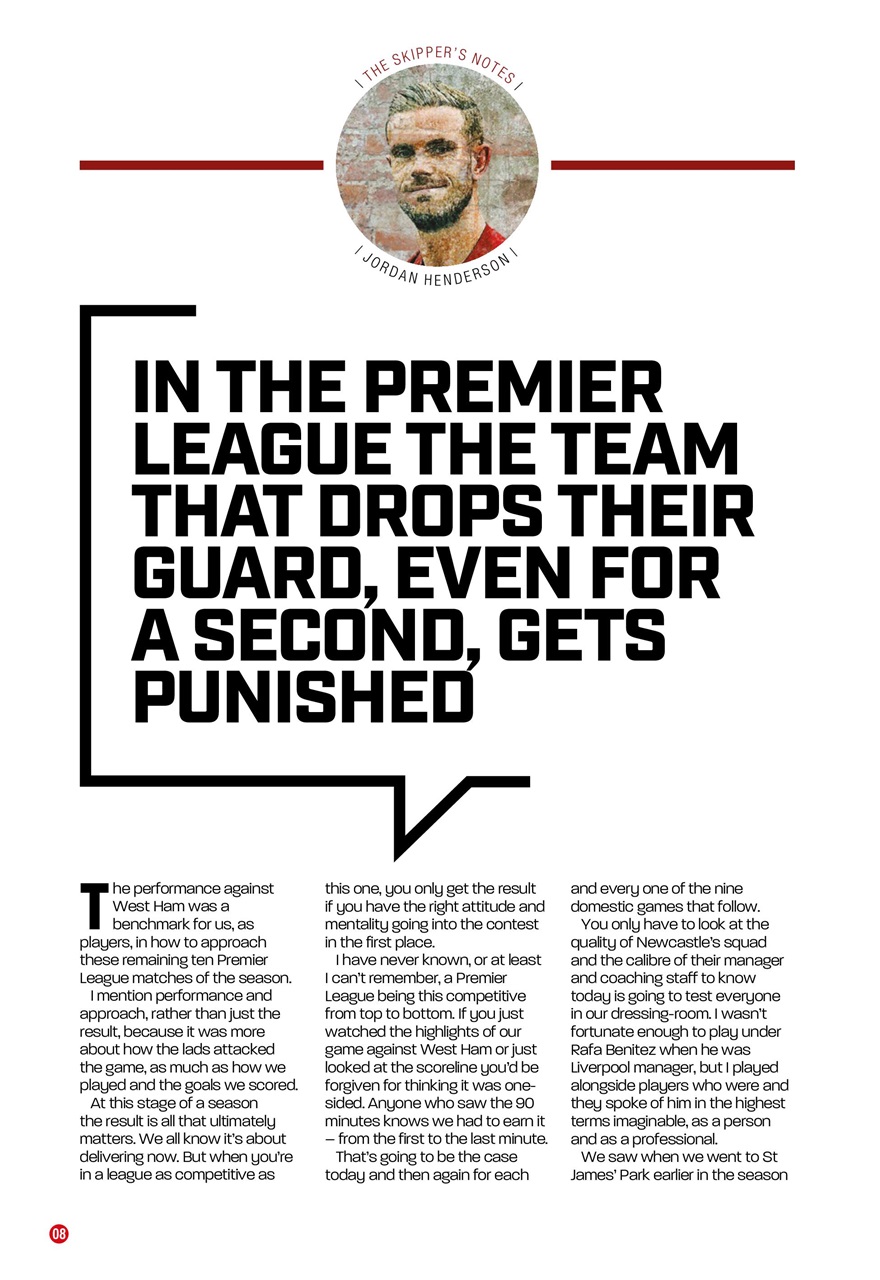 Liverpool FC Programmes - vs Newcastle United 17/18 Back Issue