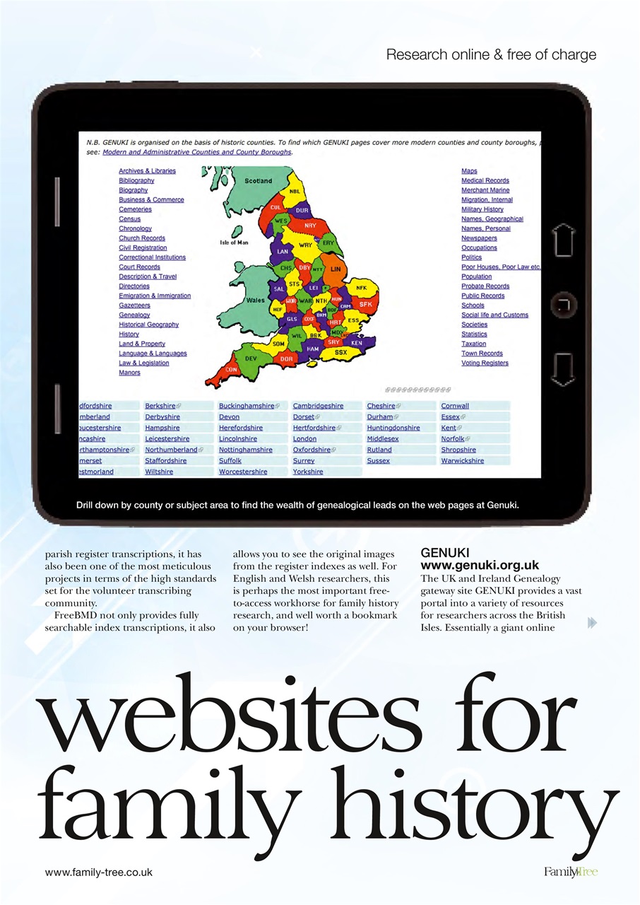 Family Tree Magazine - The top FREE family history websites! Special Issue