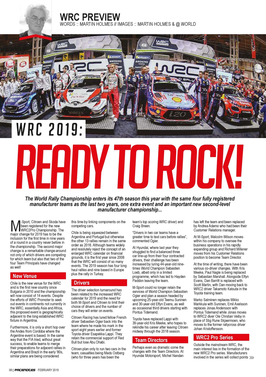 Pacenotes Rally magazine - Issue 174 - Feb 2019 Back Issue