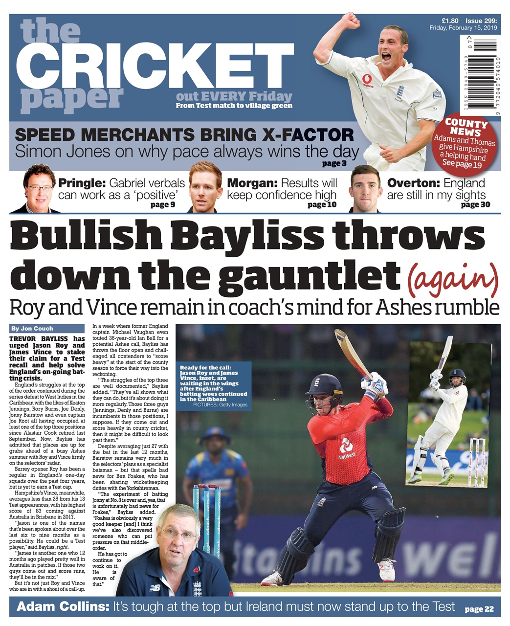 The Cricket Paper Magazine - 15th February 2019 Back Issue