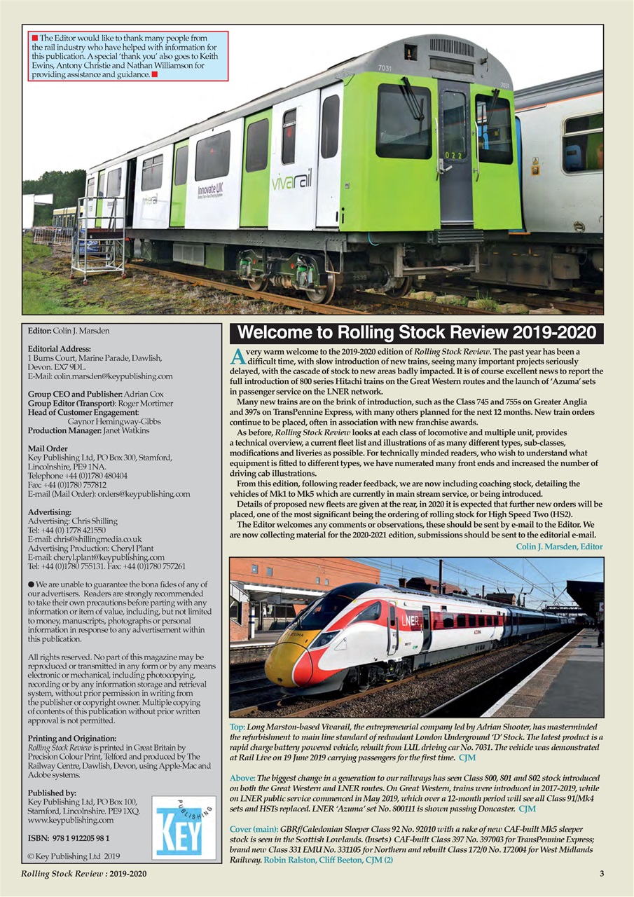 Aviation Specials Magazine - Rolling Stock Review 2019-2020 Special Issue
