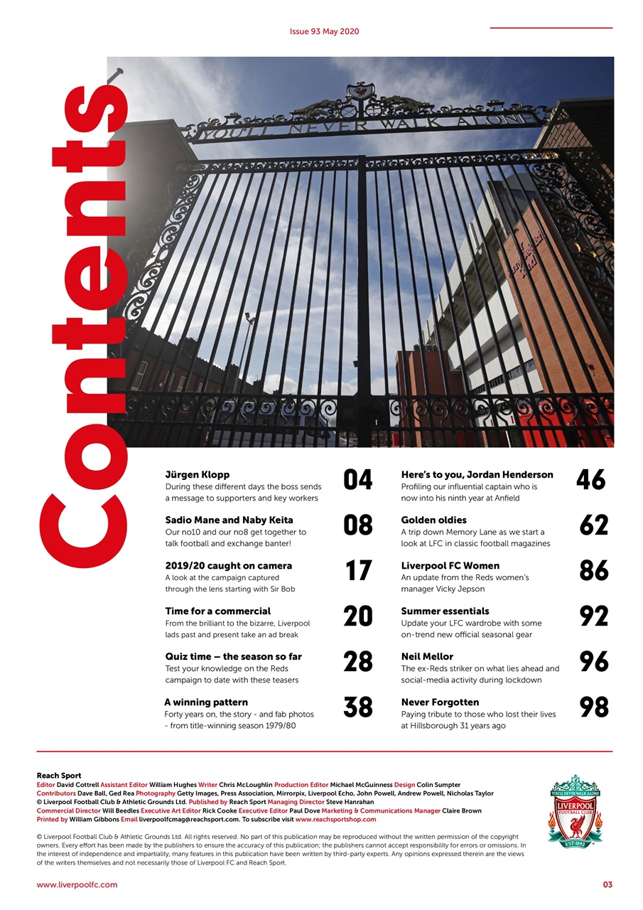Liverpool FC Magazine - May-20 Back Issue