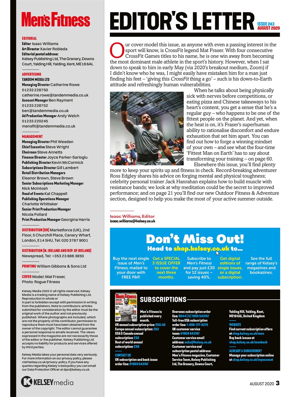 Men's Fitness Magazine - August 2020 Back Issue