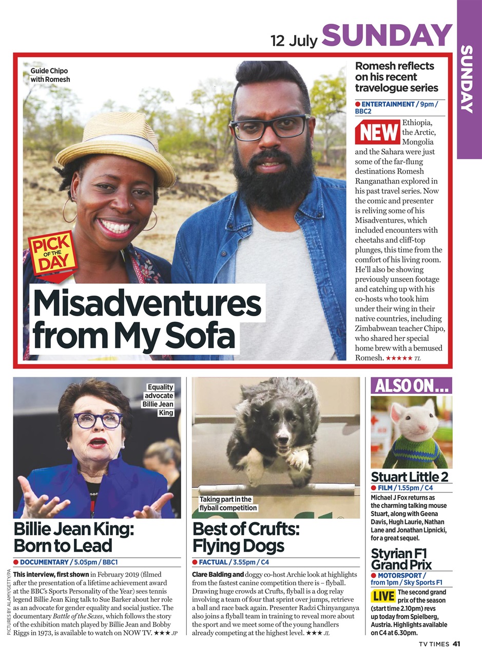 TV Times Magazine - 11-Jul-2020 Back Issue