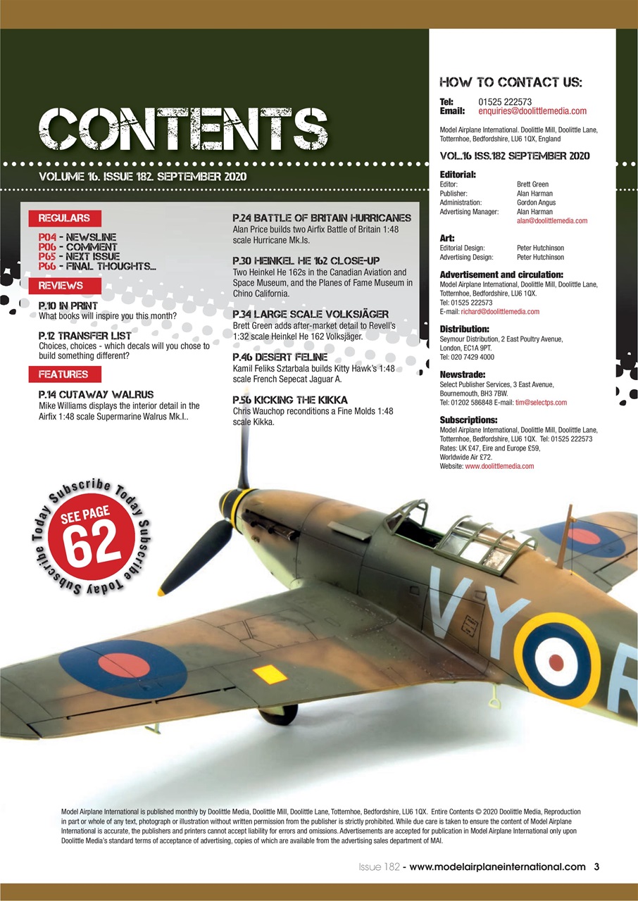 Model Airplane International Magazine - 182 Sept 20 Back Issue