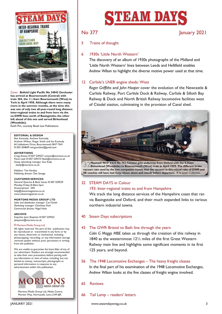 Steam Days Magazine - January 2021 Back Issue