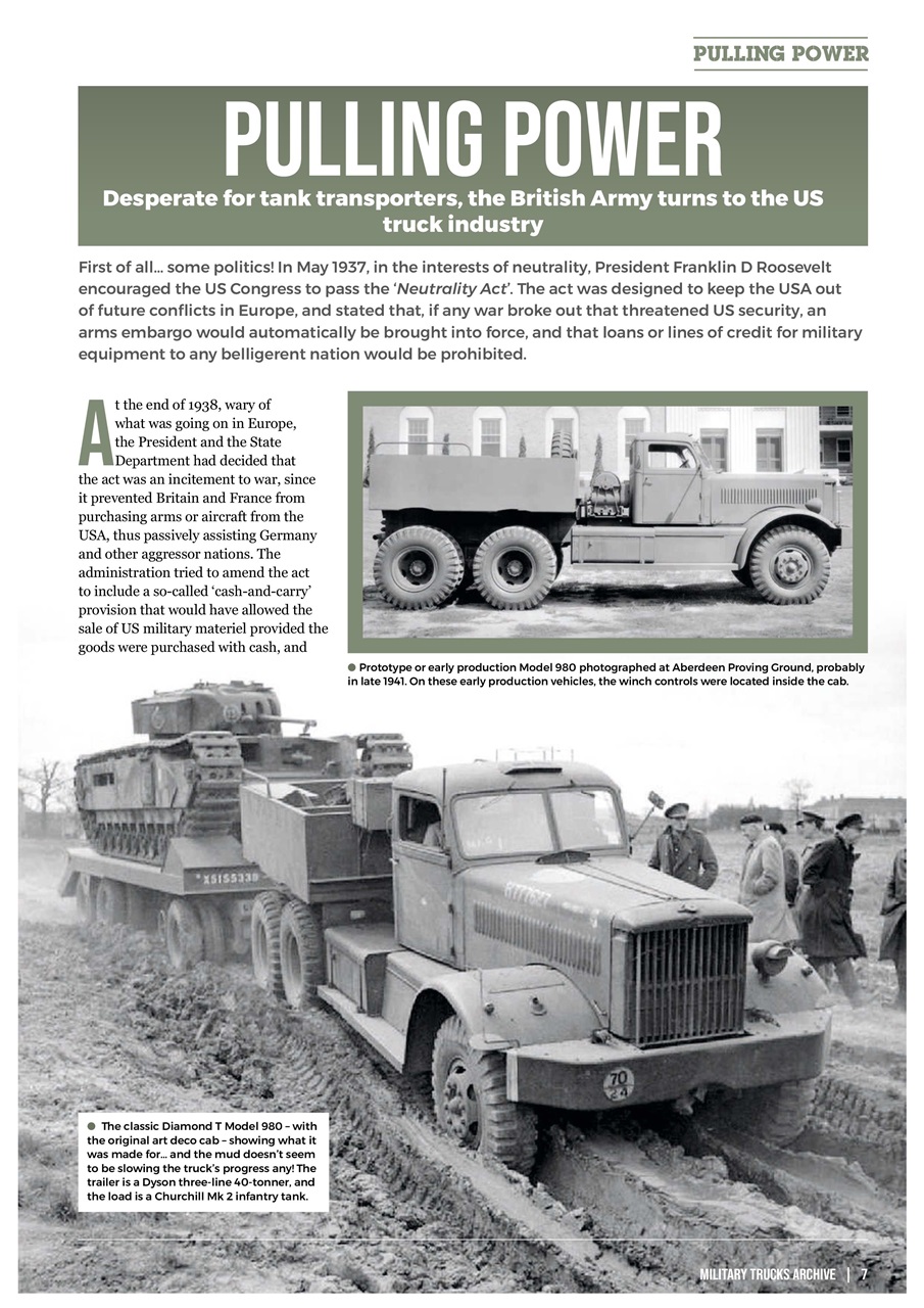 Military Vehicles Archive Magazine - Diamond T Models Back Issue