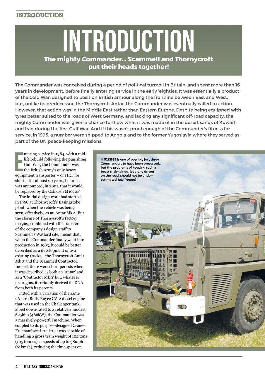 Military Vehicles Archive Magazine - Scammell Commander Back Issue