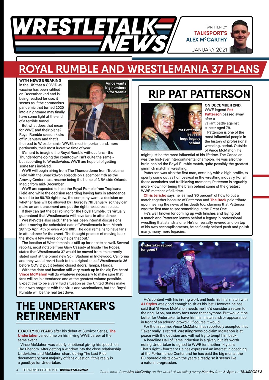 Wrestletalk Magazine - January 2021 Back Issue