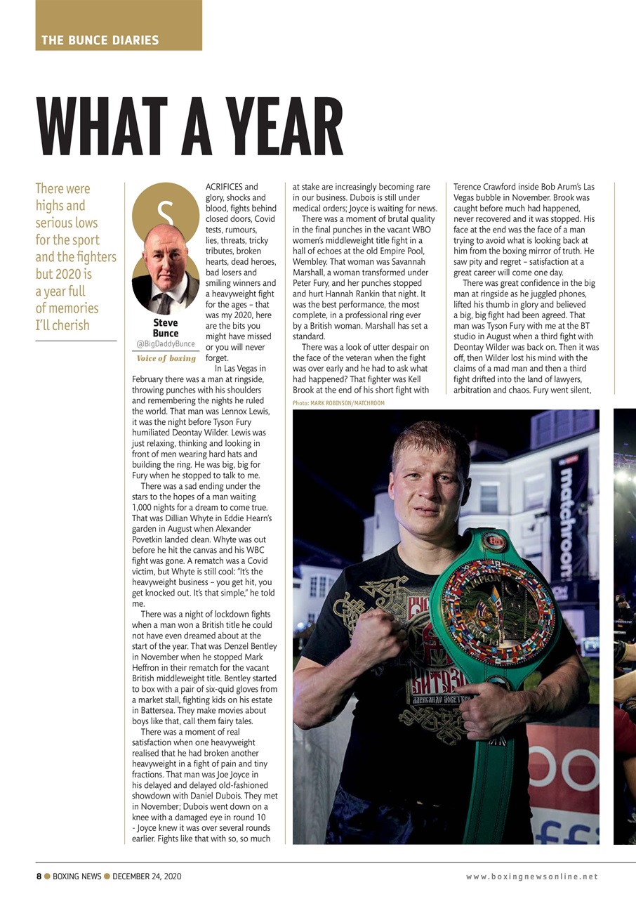 Boxing News Magazine - 24 December 2020 Back Issue