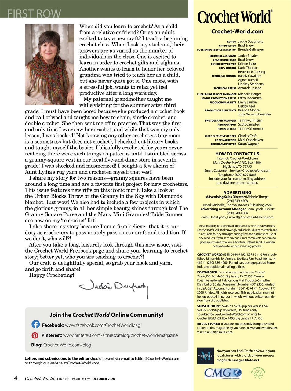 Crochet World Magazine - October 2020 Back Issue