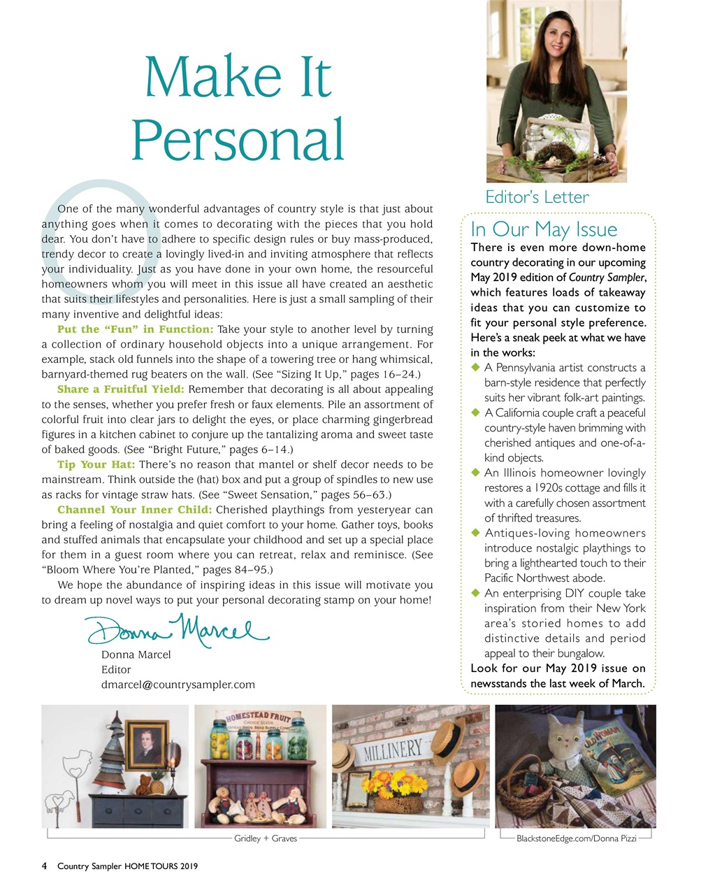 Country Sampler Magazine - Home Tours April 2019 Special Issue
