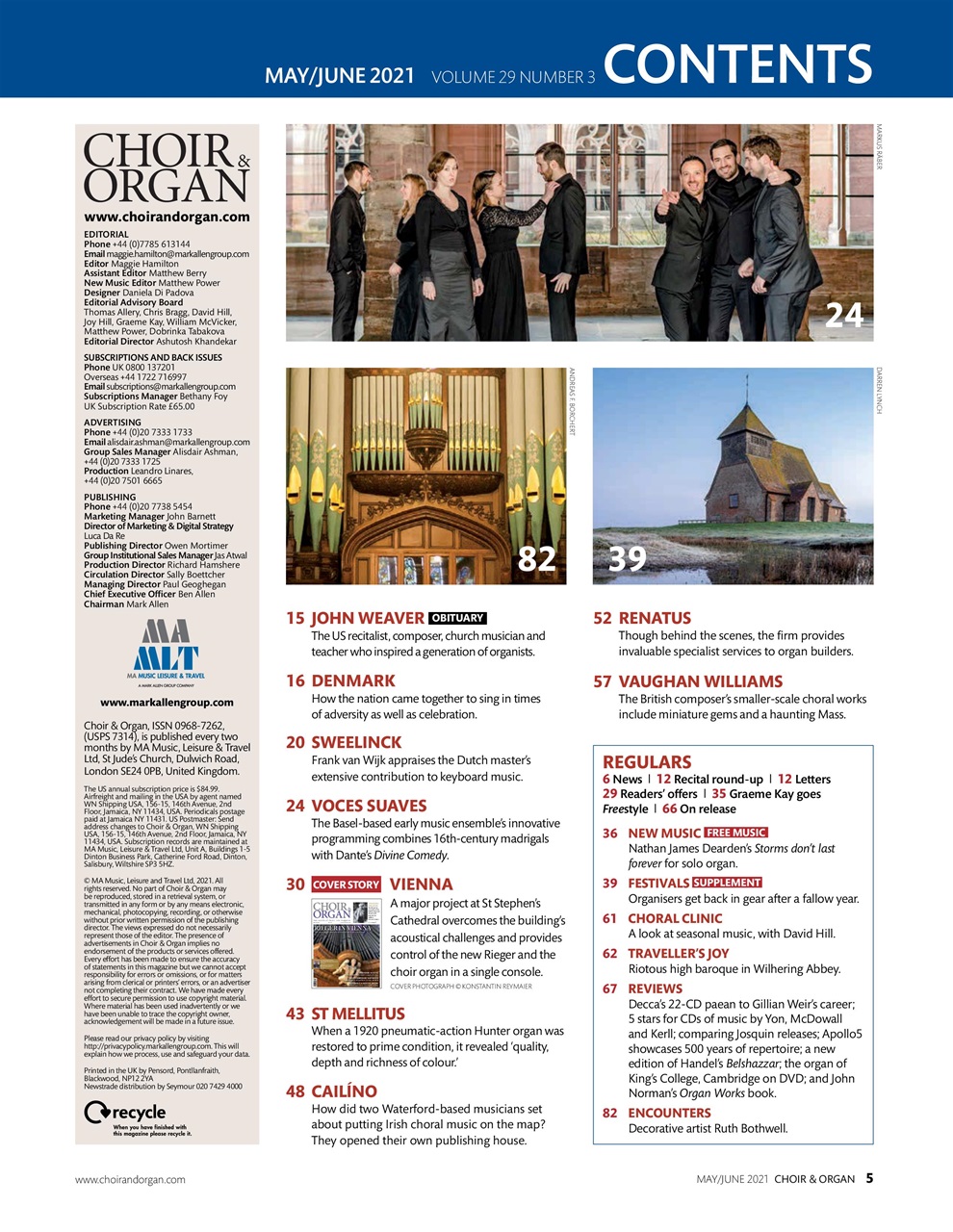 Choir & Organ Magazine - May/June 2021 Back Issue