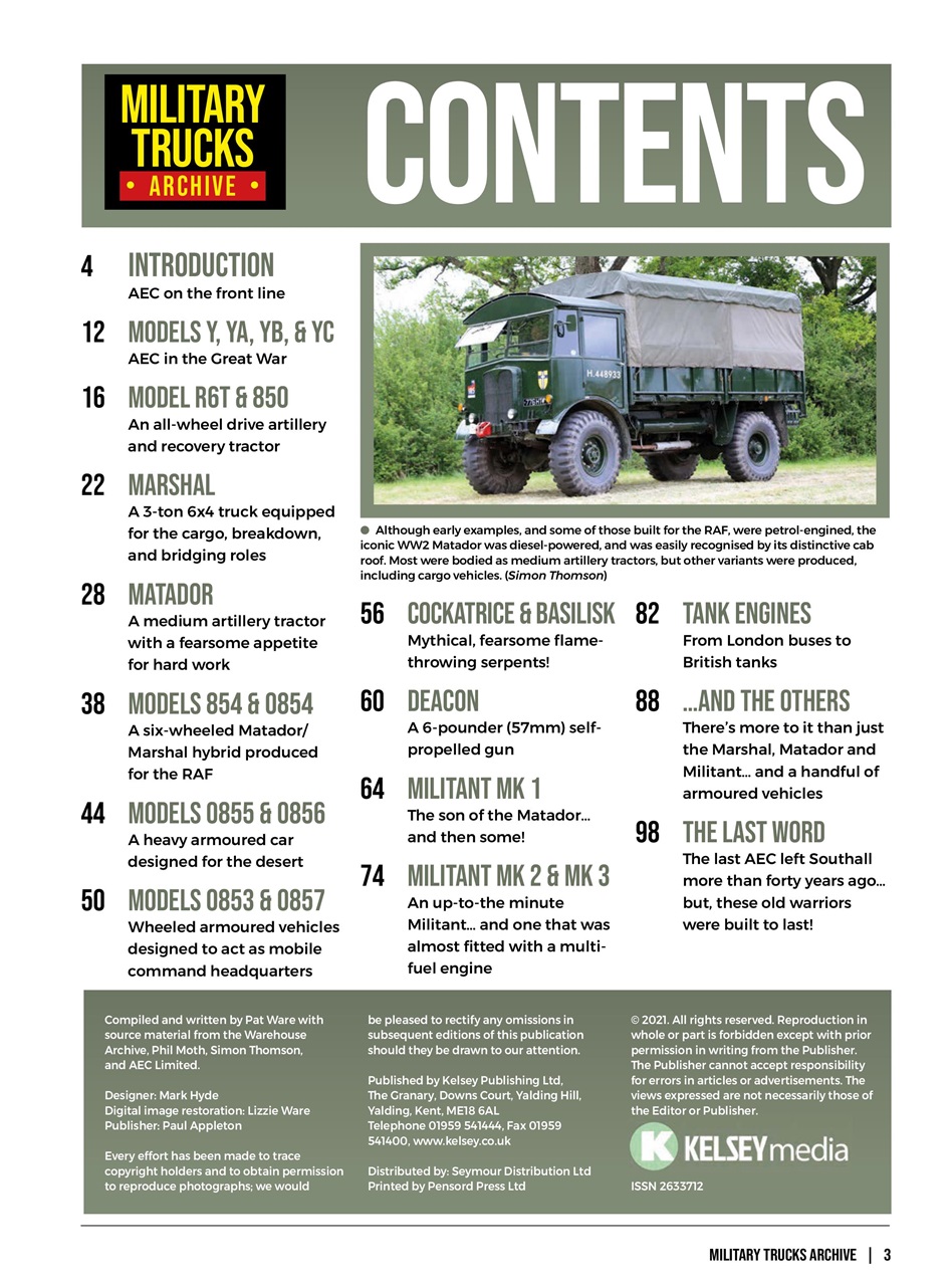 Military Vehicles Archive Magazine - AEC Military Vehicles Back Issue