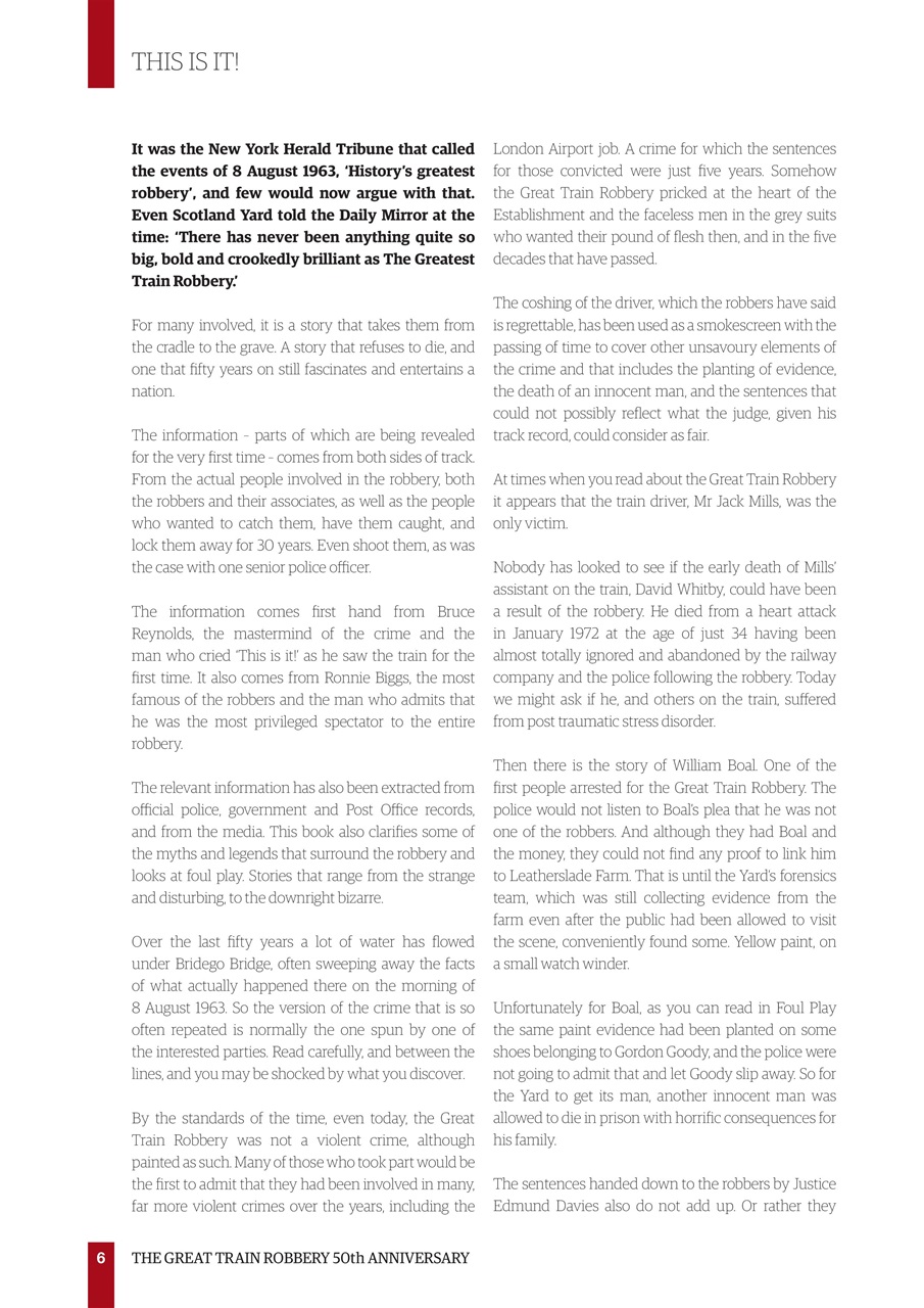 50th Anniversary of the Great Train Robbery Magazine Subscriptions and ...