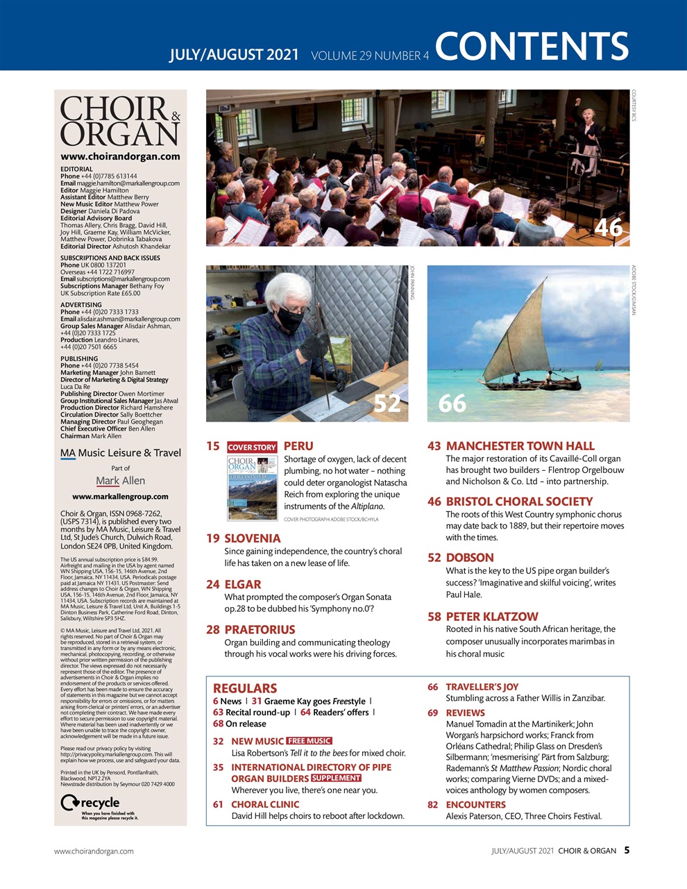 Choir & Organ Magazine - July/Aug 2021 Back Issue