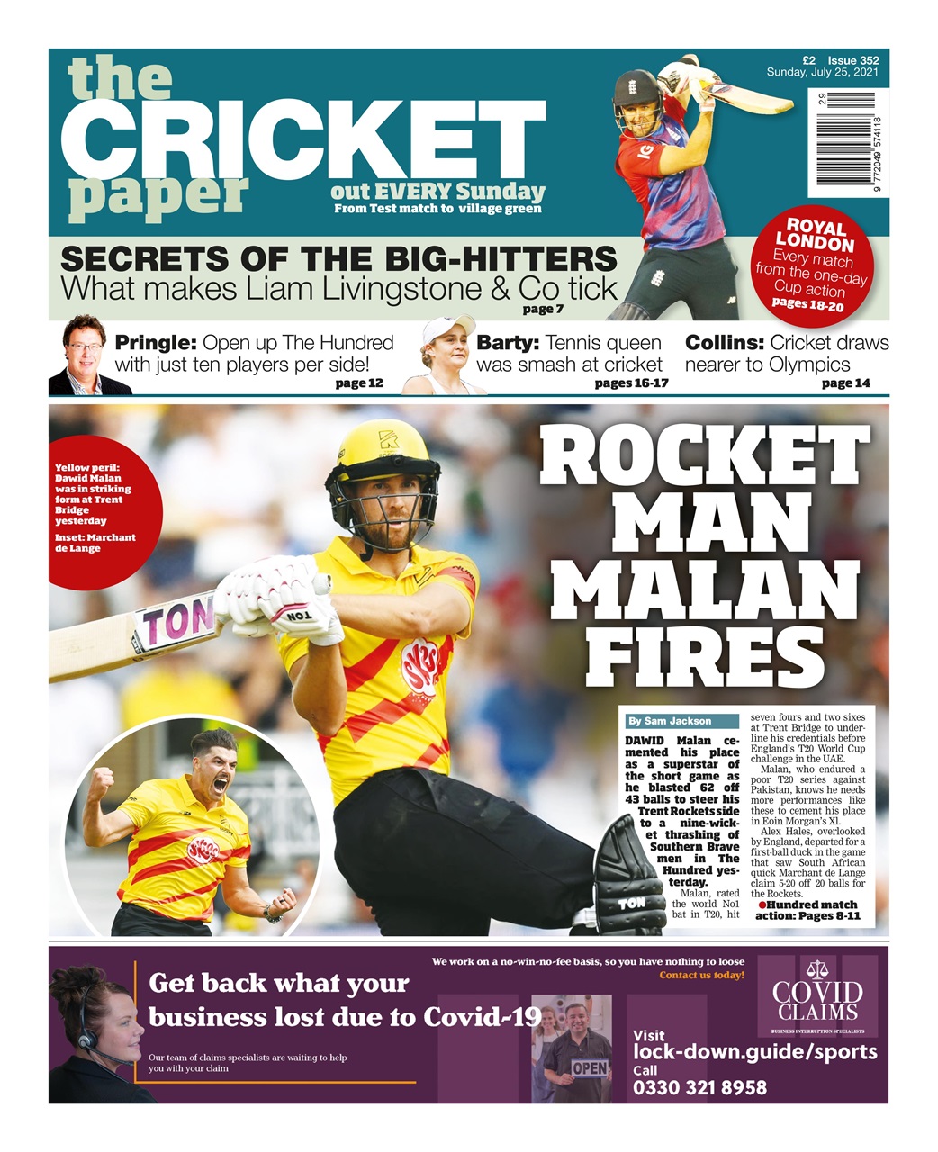 The Cricket Paper Magazine - 25th July 2021 Back Issue