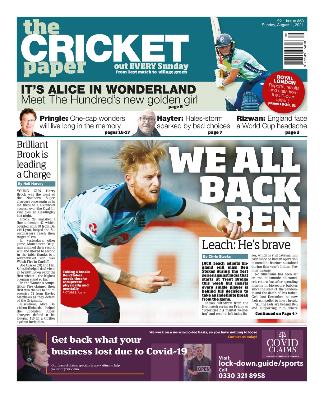 The Cricket Paper Magazine - 1st August 2021 Edición anterior