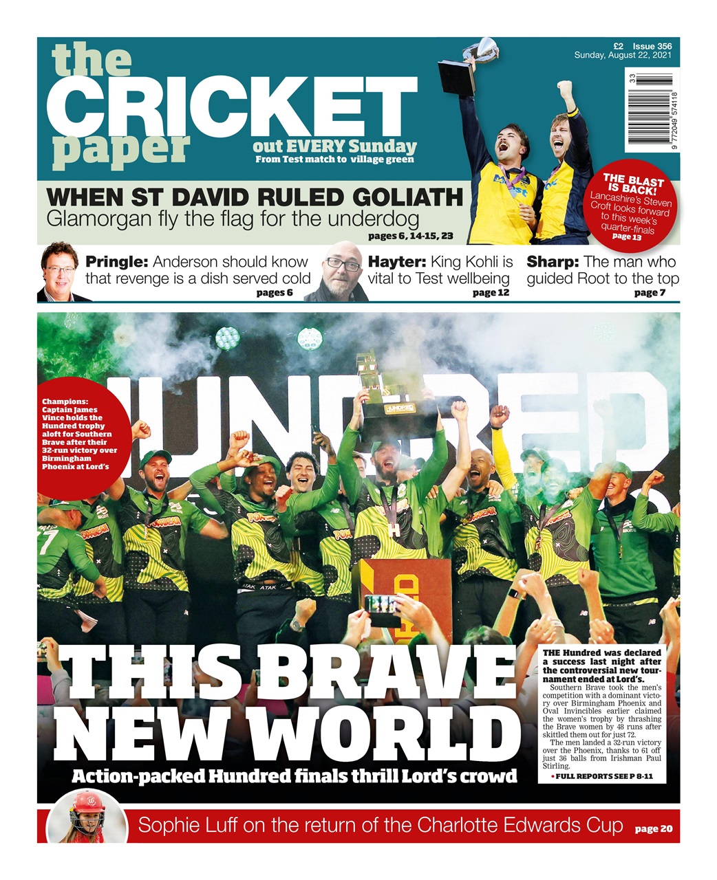 The Cricket Paper Magazine - 22nd August 2021 Back Issue