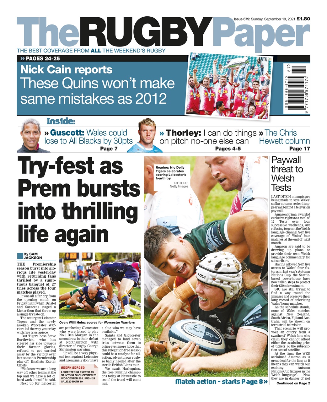 The Rugby Paper Magazine - 19 Sep 2021 Back Issue