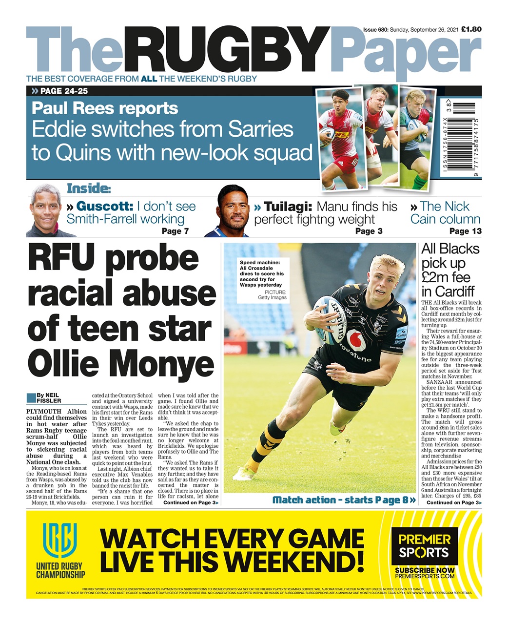 The Rugby Paper Magazine - 26 Sep 2021 Back Issue