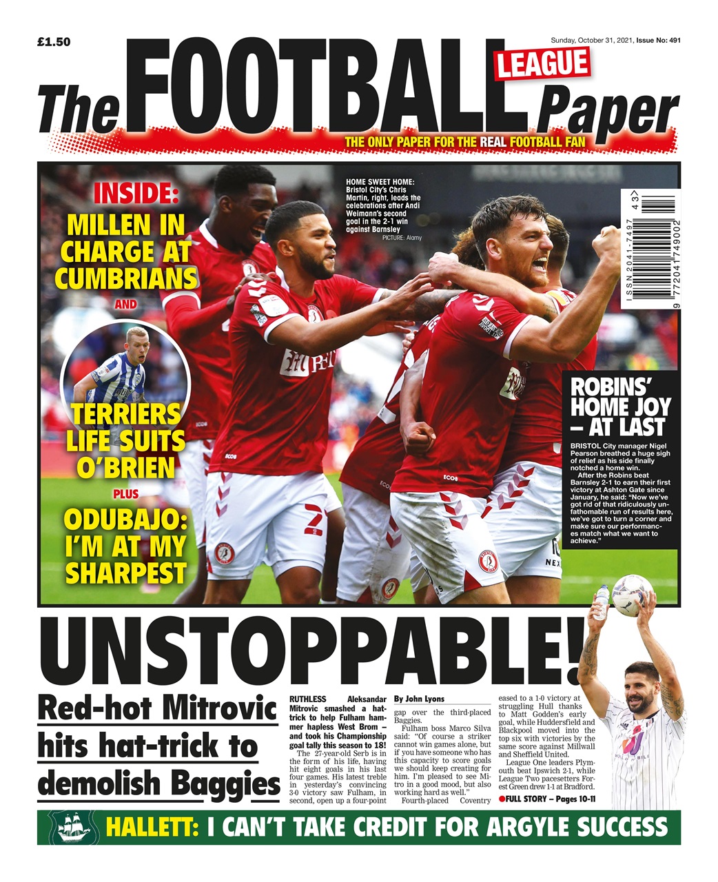 The Football League Paper Magazine - 31 Oct 2021 Back Issue