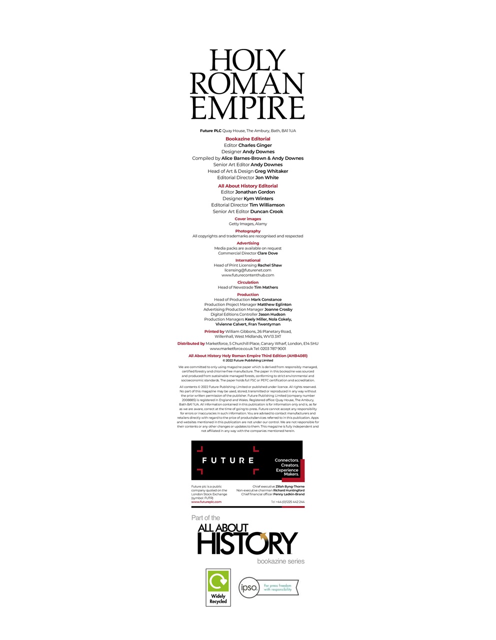 The History Anthology Magazine - All About History Holy Roman Empire ...