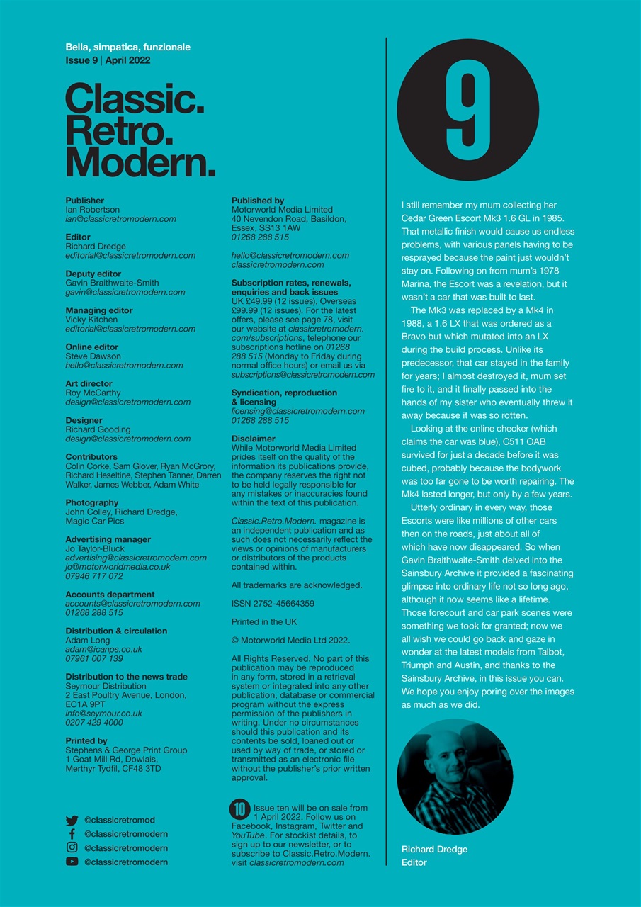 Classic Retro Modern Magazine - April 2022 Back Issue