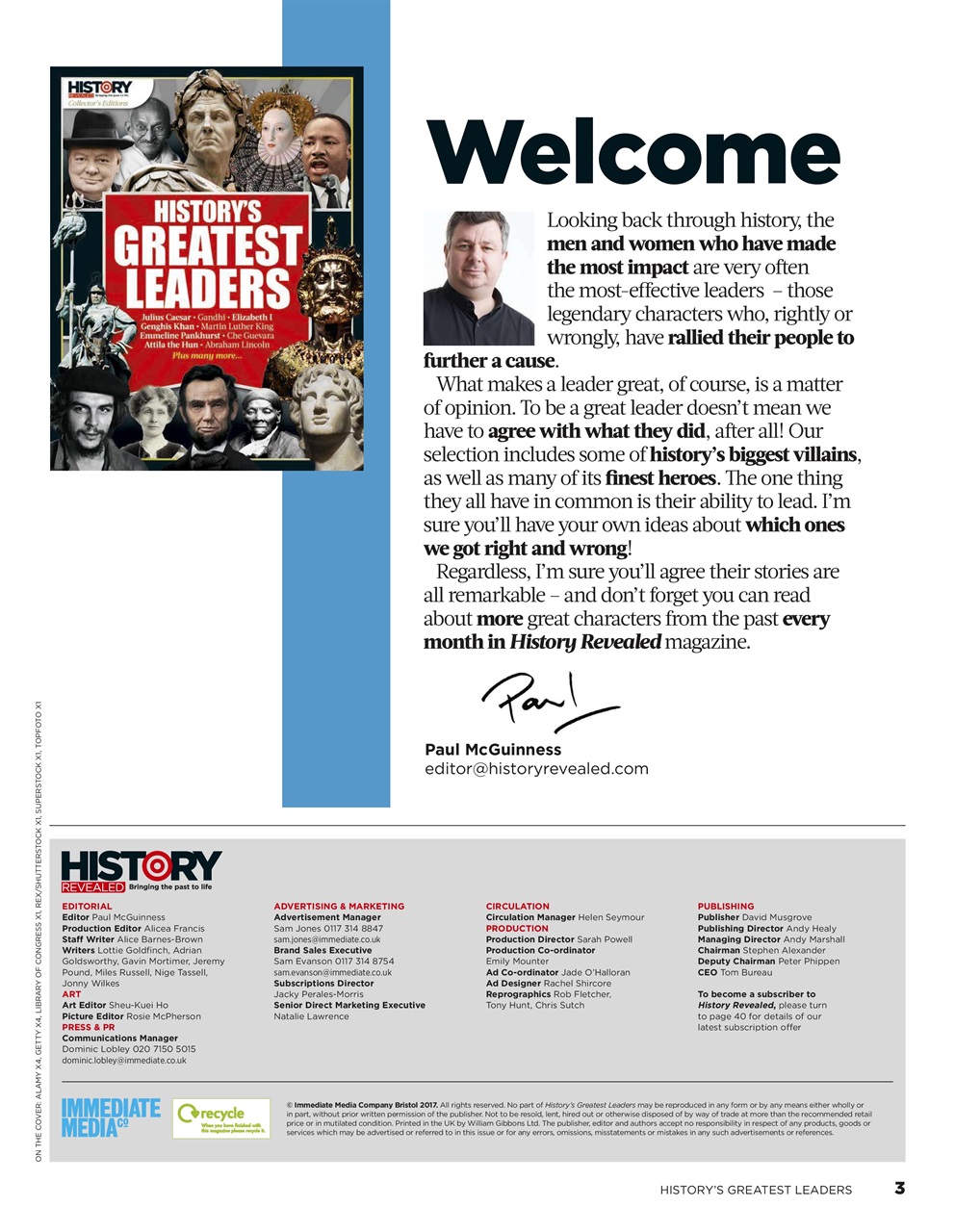 BBC History Revealed Magazine - History's Great Leaders Special Issue
