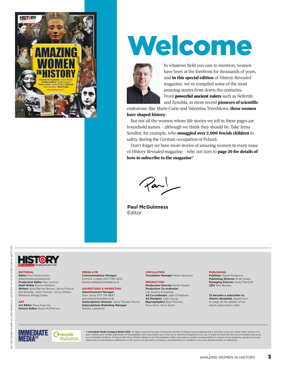 BBC History Revealed Magazine - Amazing Women In History Special Issue