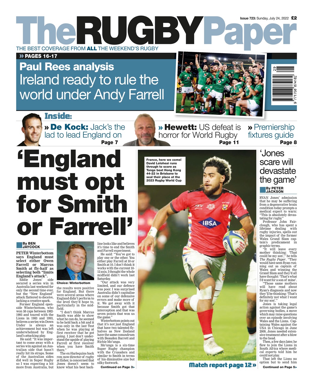 The Rugby Paper Magazine - 24 Jul 2022 Back Issue