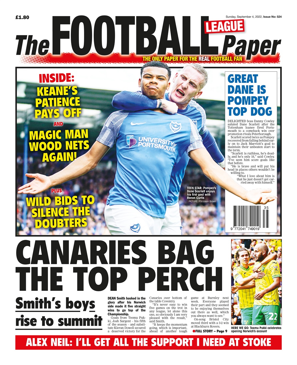 The Football League Paper Magazine - 4-Sep-2022 Back Issue