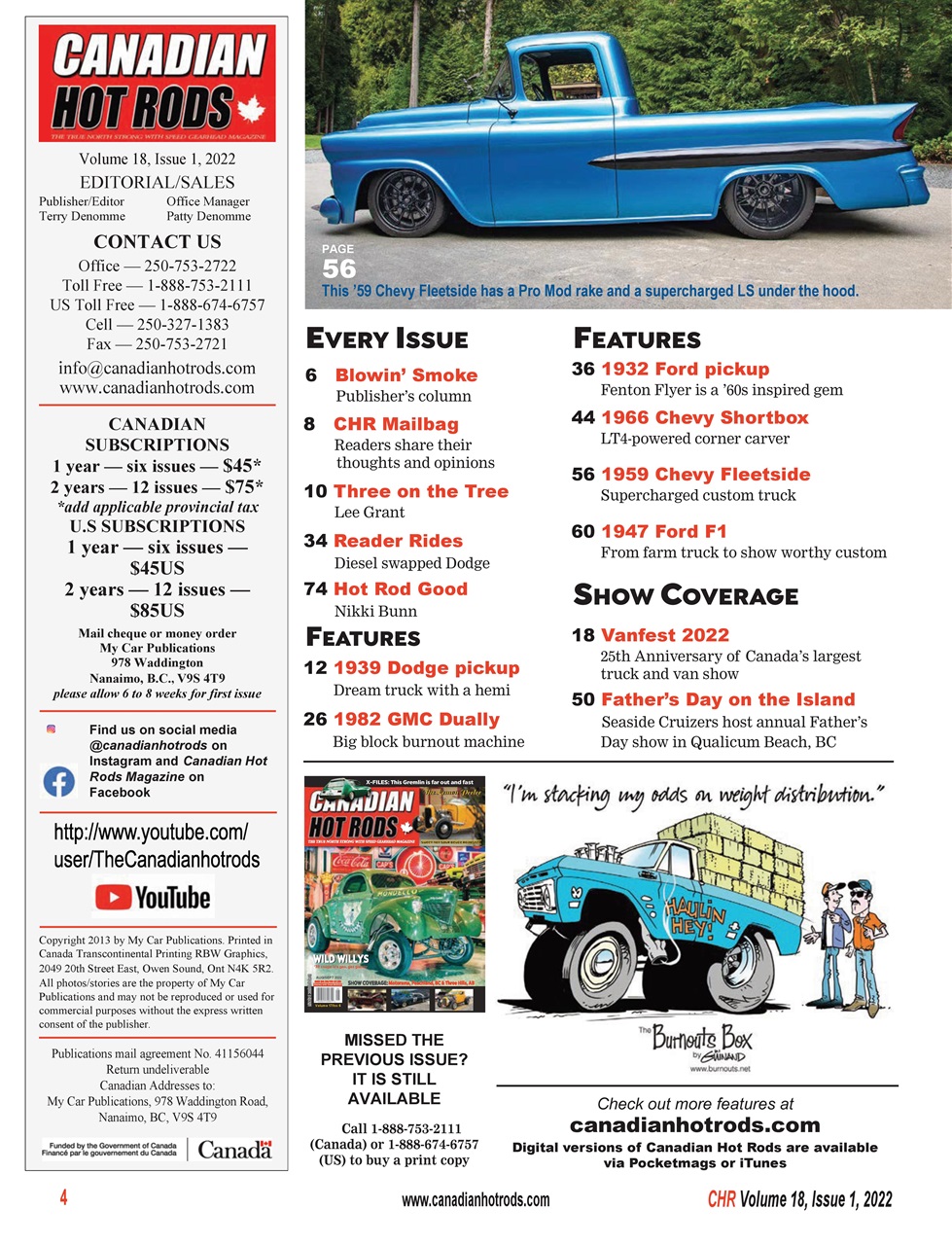 Canadian Hot Rods Magazine - OCT/NOV 2022 Back Issue