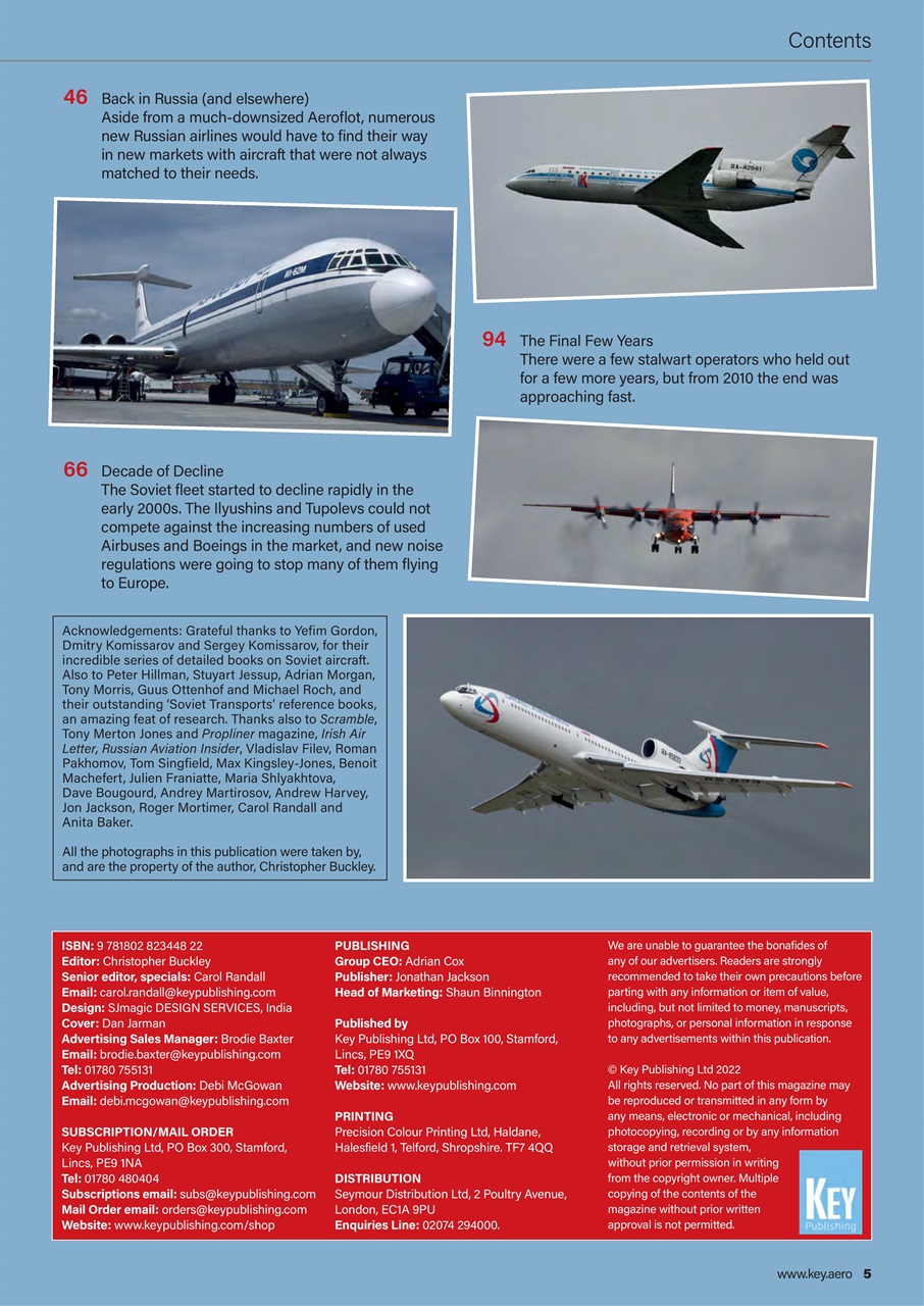 Aviation Specials Magazine - Soviet Airliners Back Issue