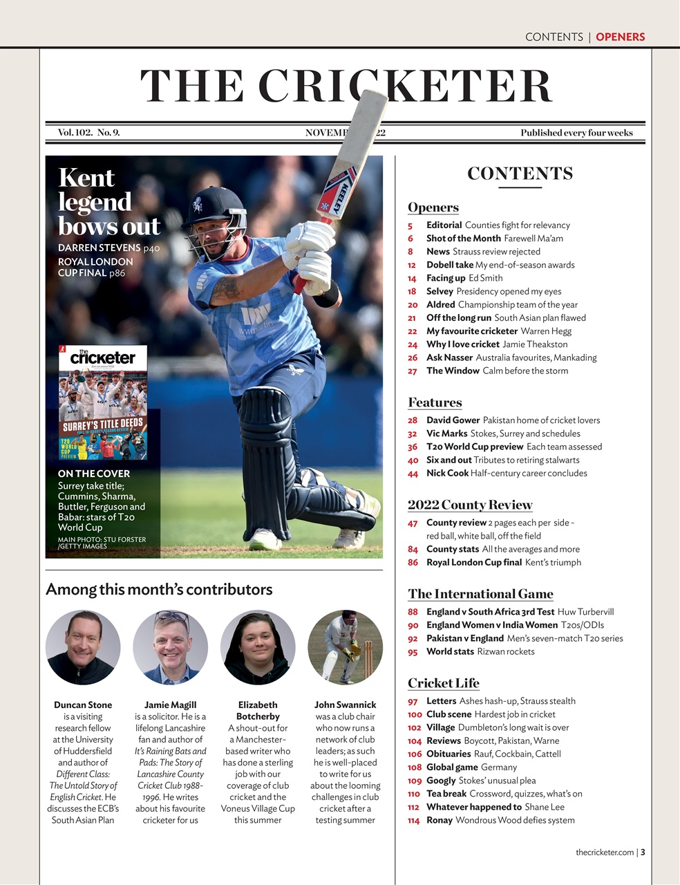 The Cricketer Magazine - November 2022 Back Issue