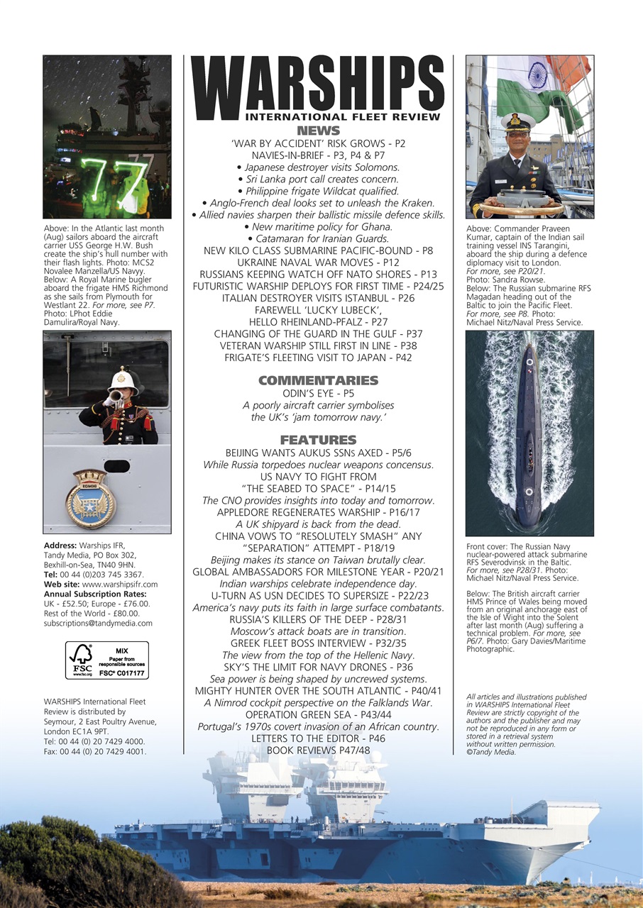 Warships International Fleet Review Magazine - October 2022 Back Issue
