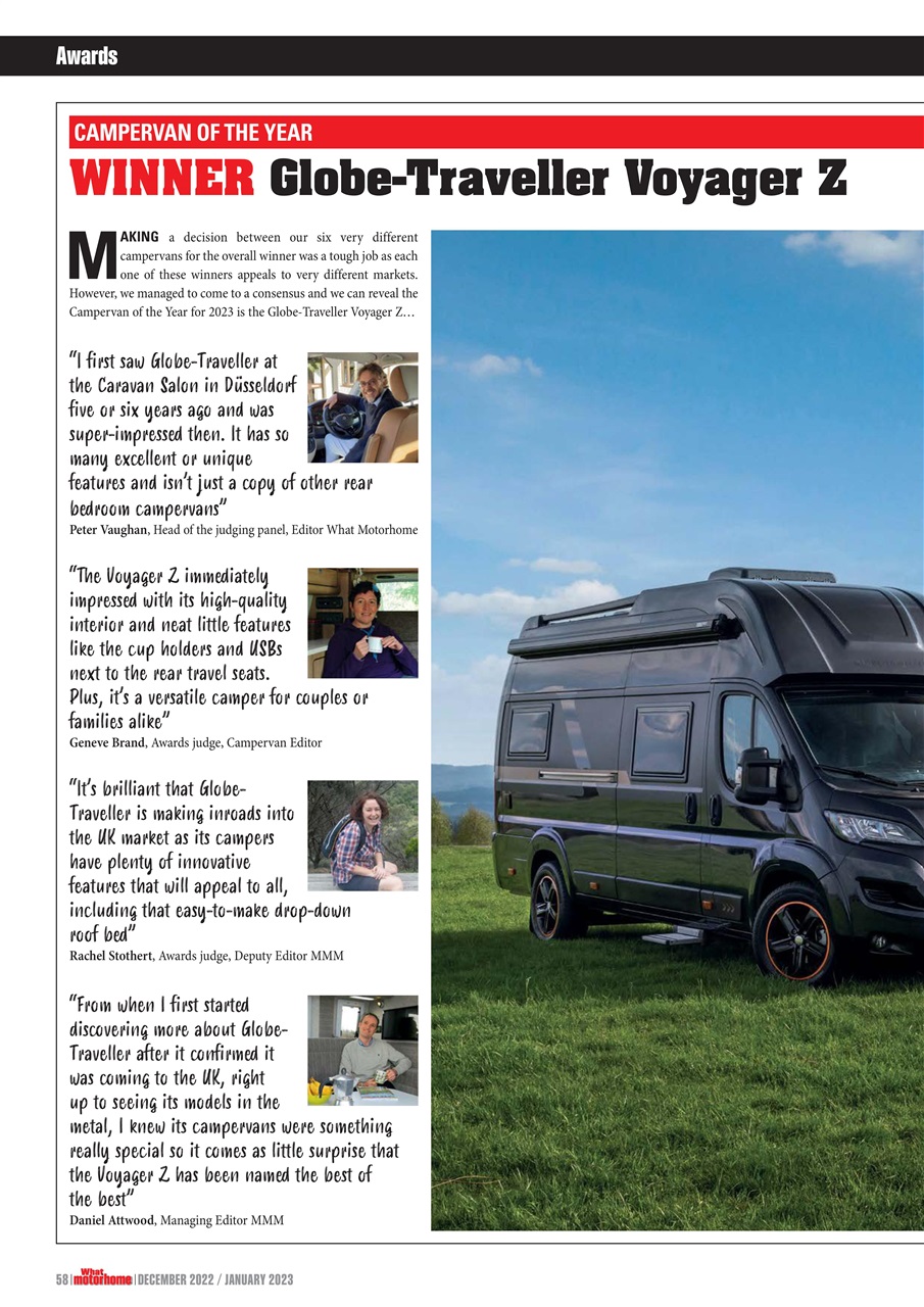 What Motorhome magazine - Dec 2022/Jan 2023 - The Award Winners Back Issue