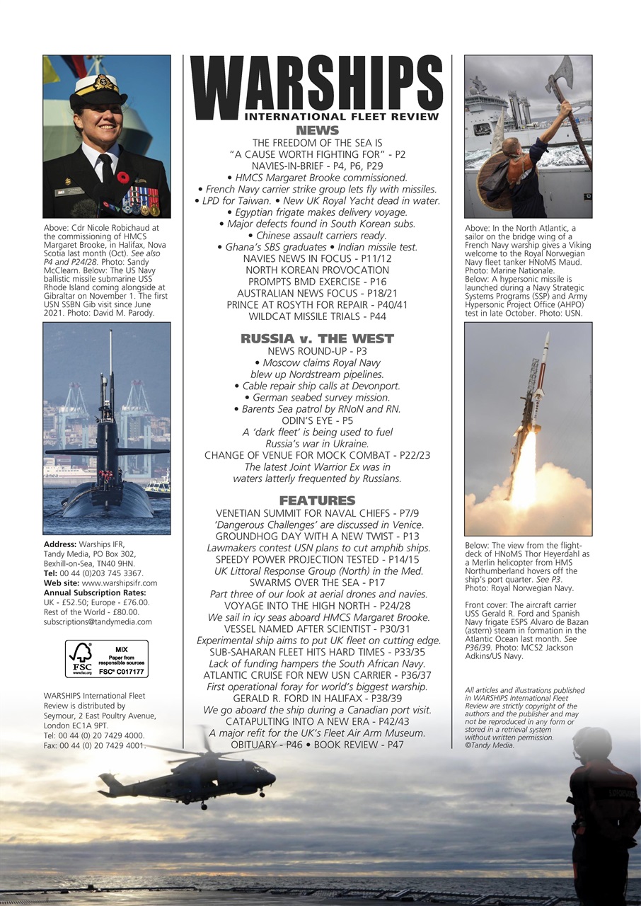 Warships International Fleet Review Magazine - December 2022 Back Issue