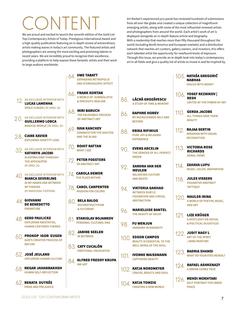 Art Market Magazine - GOLD LIST #7 Top Contemporary Artists and Fine ...