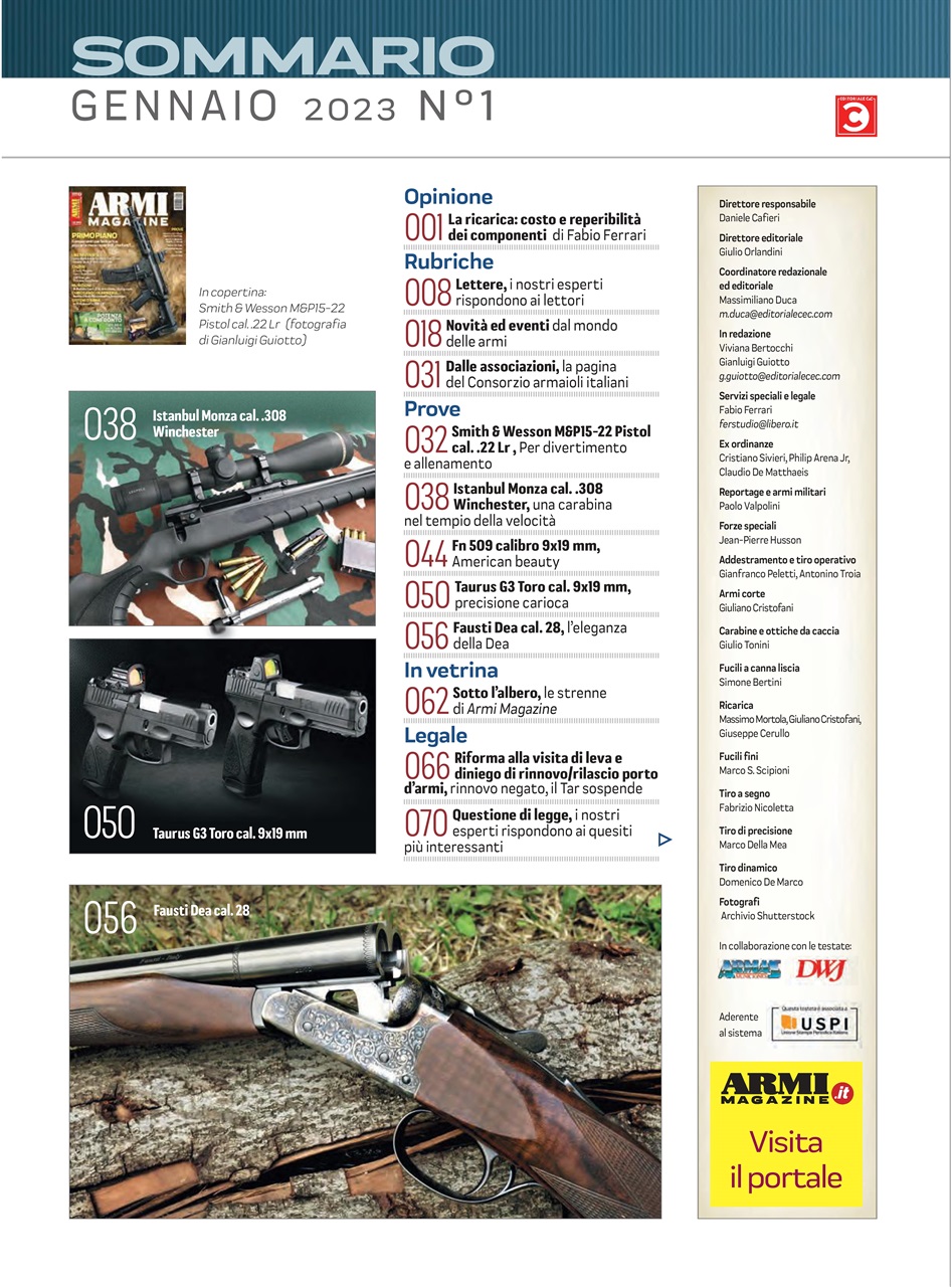 ARMI MAGAZINE - Gennaio 2023 Back Issue ARMI MAGAZINE - Gennaio 2023 Back Issue