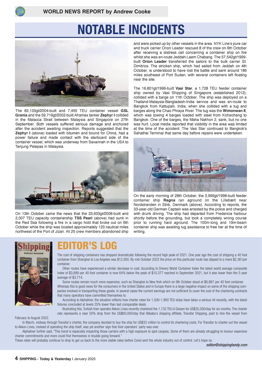 Shipping Today & Yesterday Magazine - January 2023 Back Issue